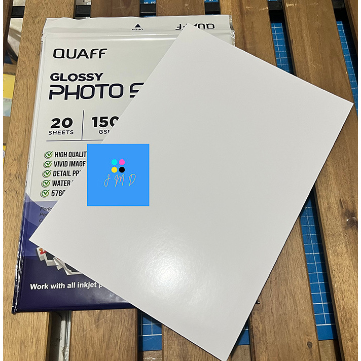 Quaff Glossy Photo Sticker Paper 150gsm A4 Size 8.25x11.75 inches, 20 ...