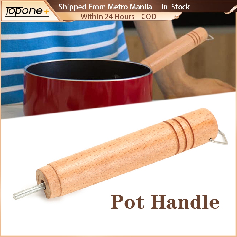 Wooden Soup Pot Handle Cookware Frying Pan Grip Handle with Screw For ...