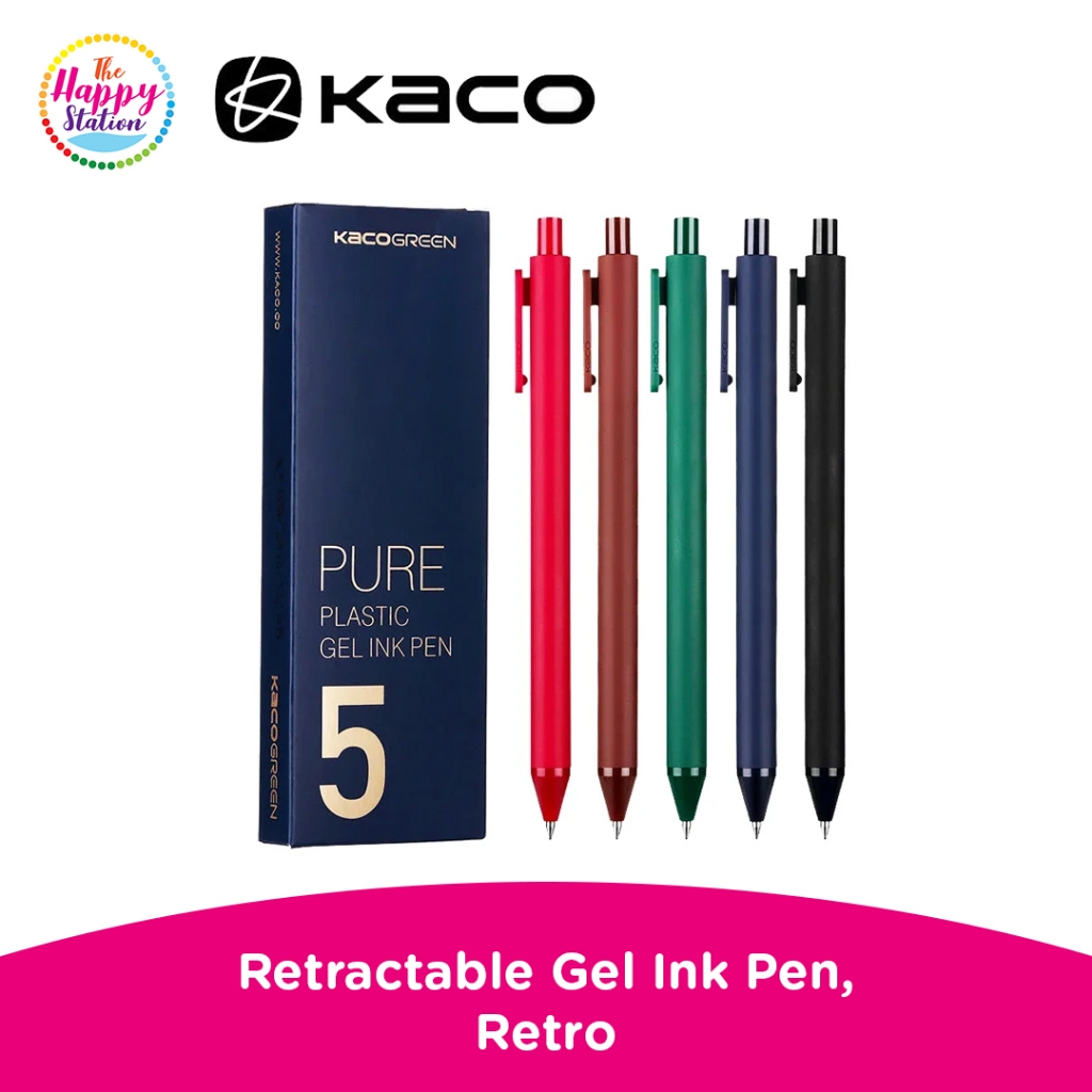 KACO | Pure, Gel Ink Extra Fine Point Pens, Retro - 5ct (0.5mm ...