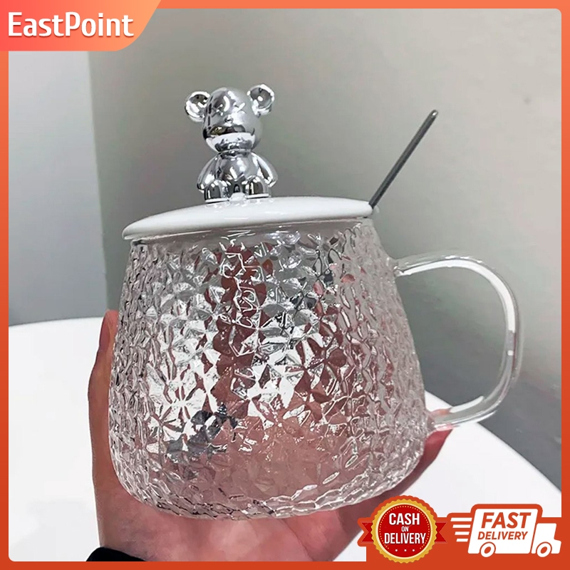 Mini Coffee Cup with Lid and Spoon Office Home Water Cup Ins Style Mini ...