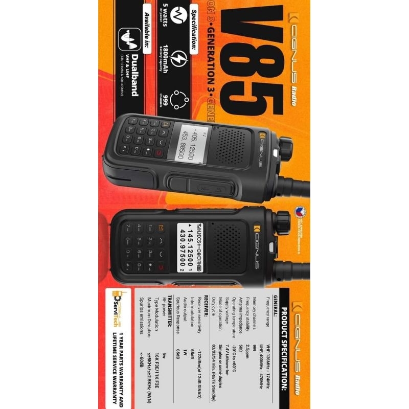 CIGNUS V85 dual band radio Gen 2 & Gen 3 | Shopee Philippines