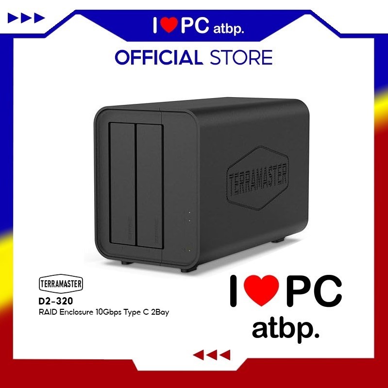 TerraMaster D2-320 RAID Enclosure 10Gbps Type C 2Bay RAID Storage DAS ...