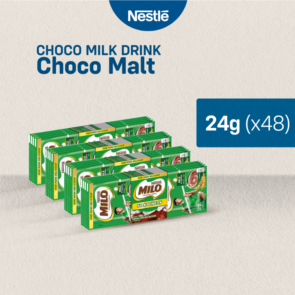 Milo Activ-Go Choco Malt Powdered Milk Drink 24g - Pack of 48 | Shopee ...