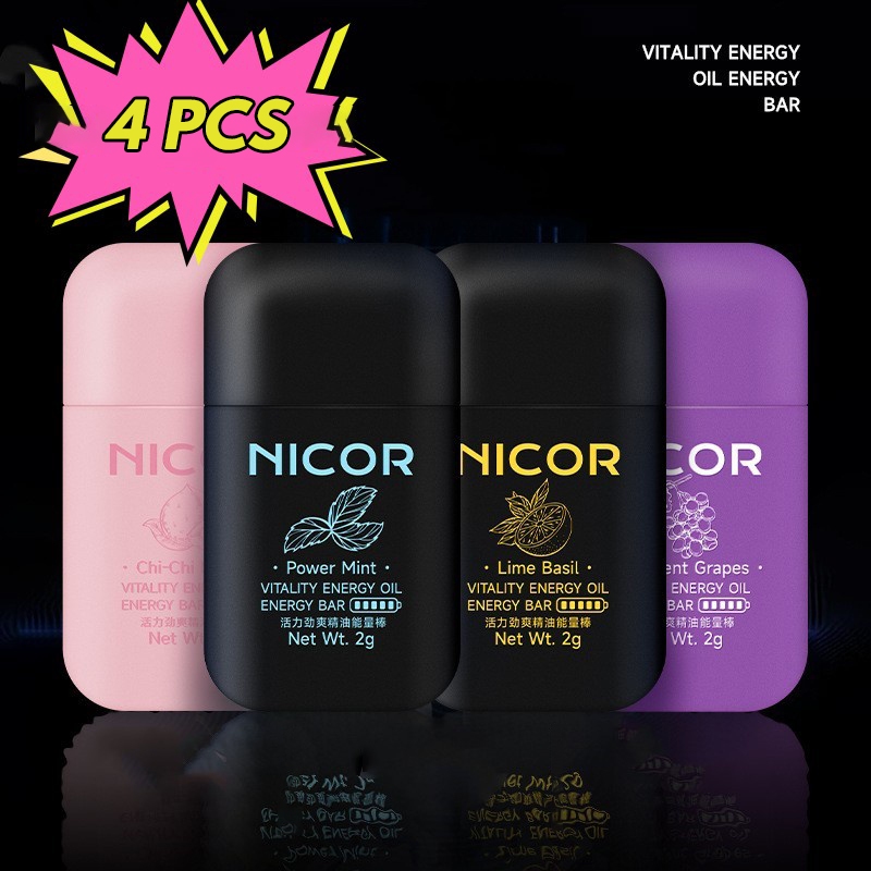 4Pcs Nicor Cool Nasal Inhaler Double Hole Anti-sleeping Refreshing ...