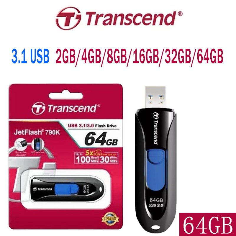 100% original Transcend usb flash drive 2gb 4gb 8gb 16GB 32GB 64gb USB ...