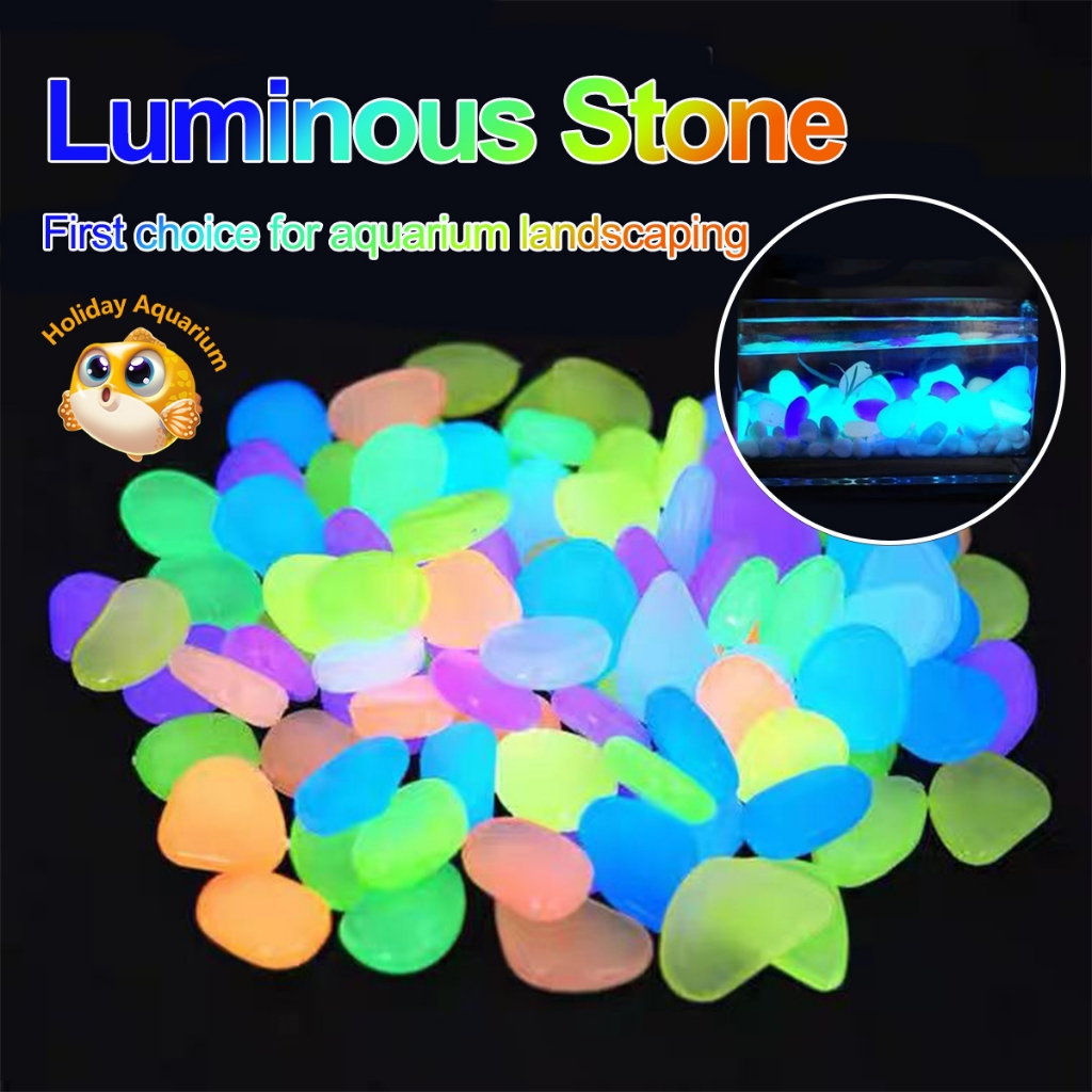 10 pcs Luminous Artificial Stone Colored Luminous Stone Aquarium Fish ...