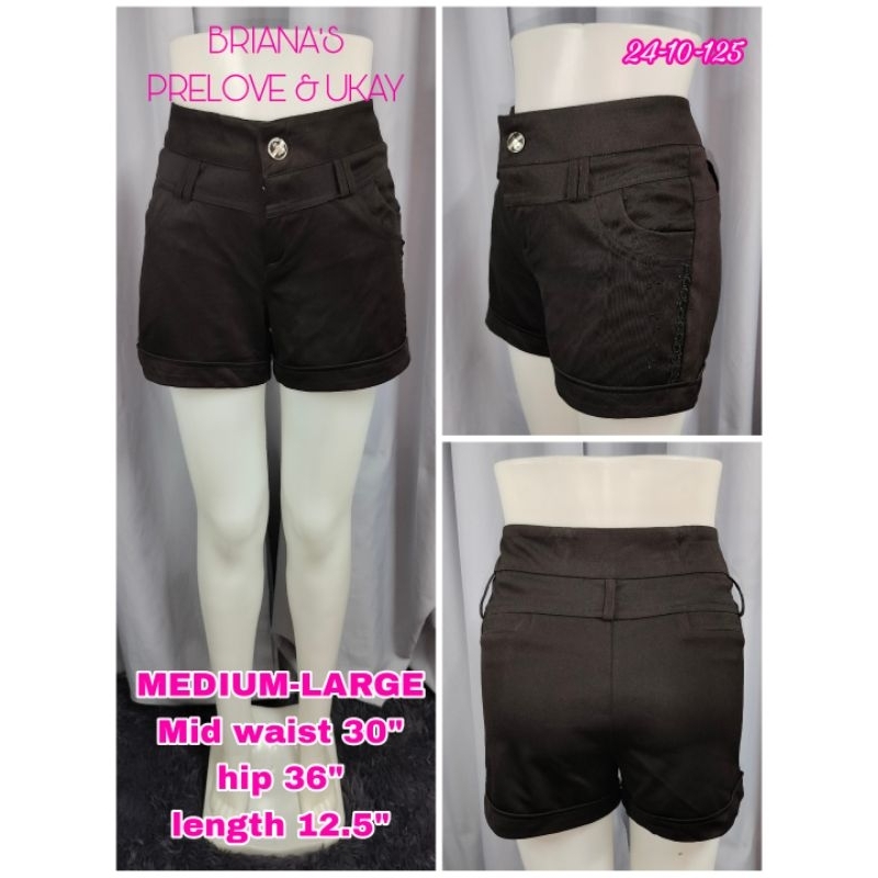 BLACK ZIPPER SHORT PRELOVE & UKAY | Shopee Philippines