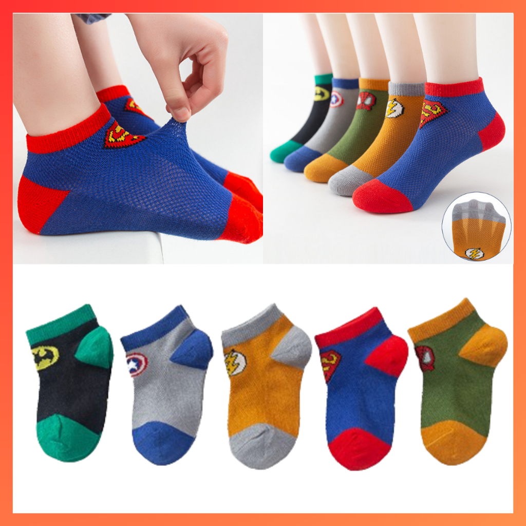 COD Kids 1-12Y 5 Pairs Marvel Super Heroes Socks High Quality Cotton ...