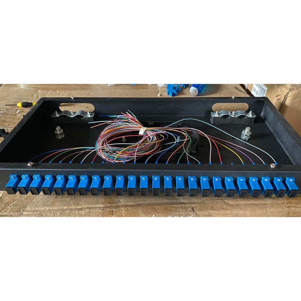 24 Port Fiber Patch Panel SC or LC Pigtail 1U Optical Fiber Terminal ...