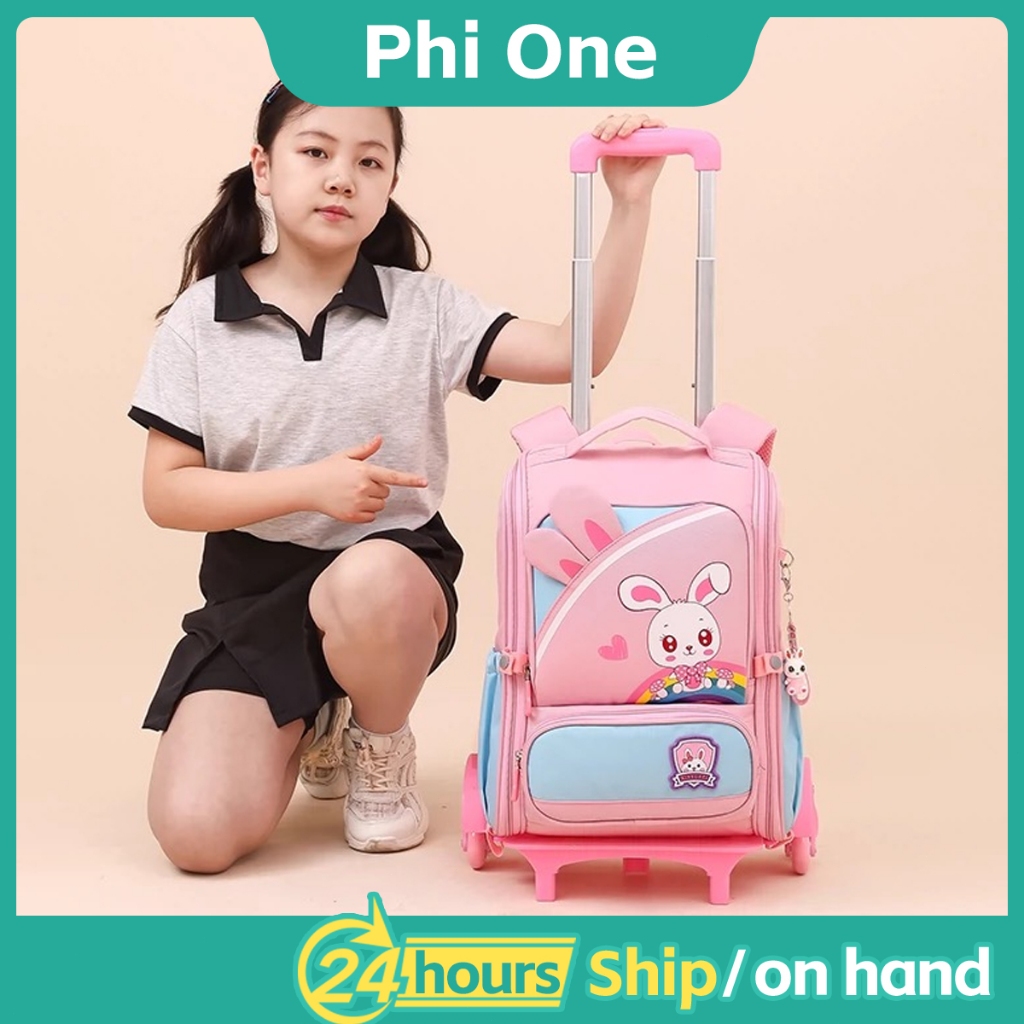 Kids Trolley Luggage Set Bag Kids for School Backpack w/ 6 Weels Stair ...