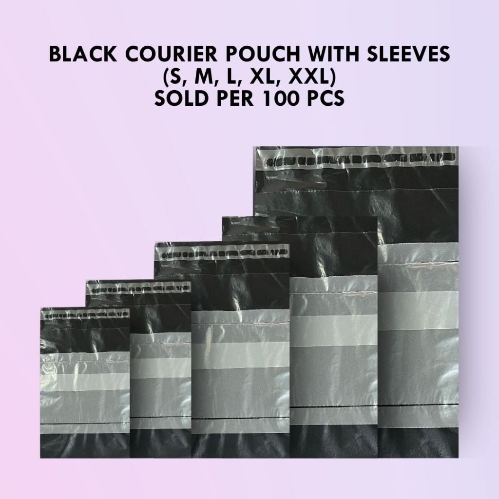 Courier Pouch Black with Waybill Pocket (S,M,L,XL,XXL) set of 100pcs ...