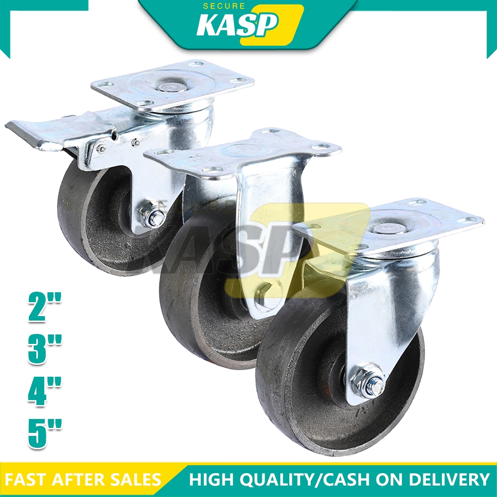 Kasp Trolley Heavy Duty Metal Caster Wheel Fixed / Caster Wheel Swivel ...