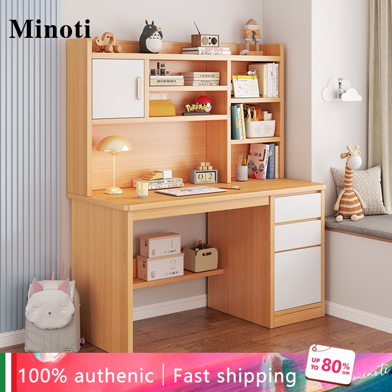 Computer Table with Shelves Desk bookcase bookshelf student study table ...