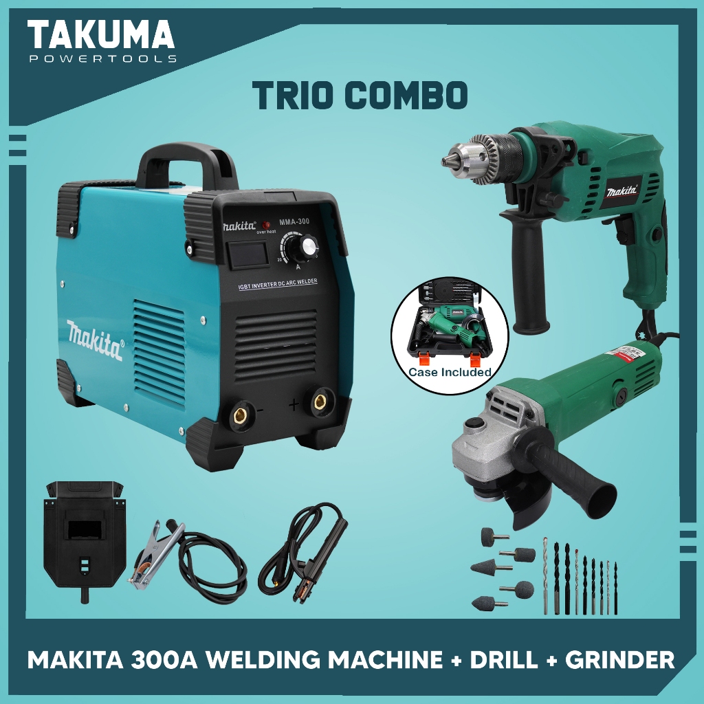 [ TRIO SET ] Makita MMA-300 Welding Machine + 2in1 Makita HP1600 Drill ...
