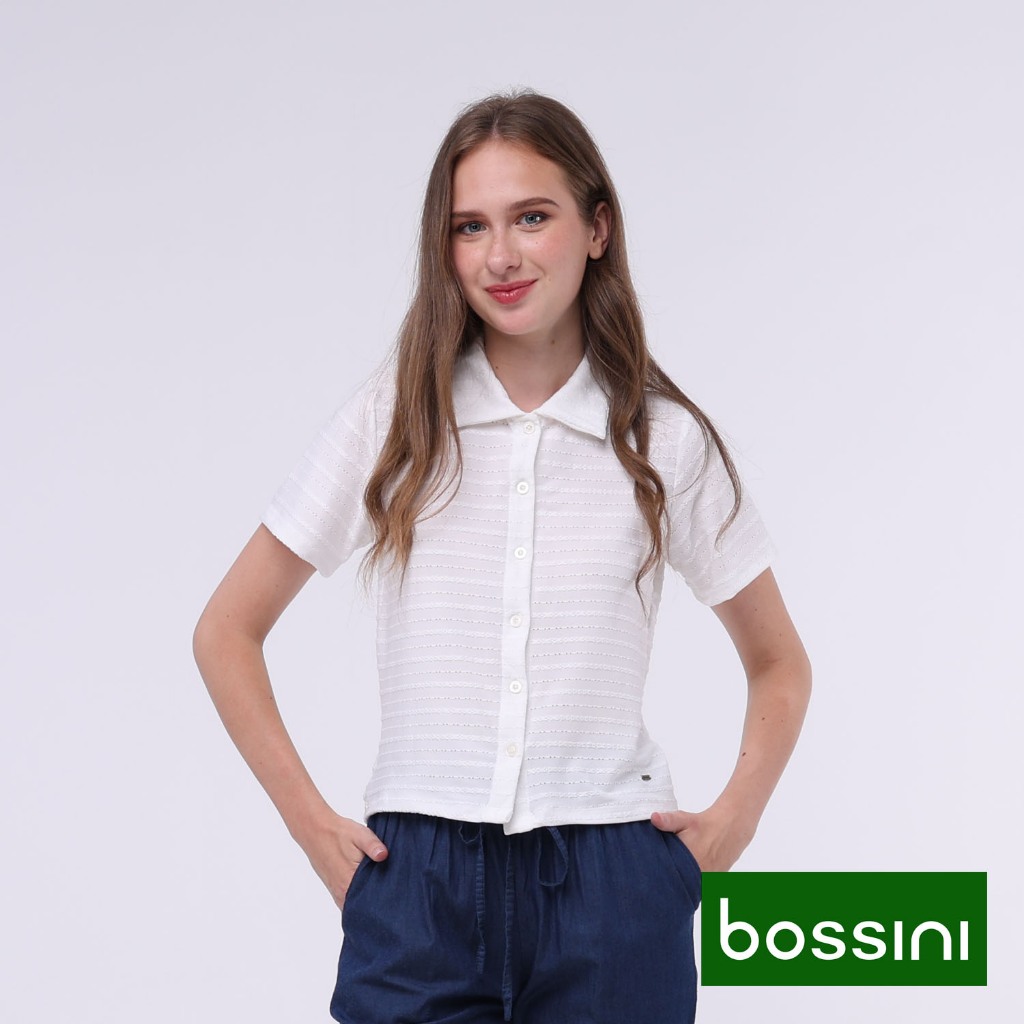 Bossini Ladies Textured Knits Short Sleeve Blouse OST12-0066 | Shopee ...