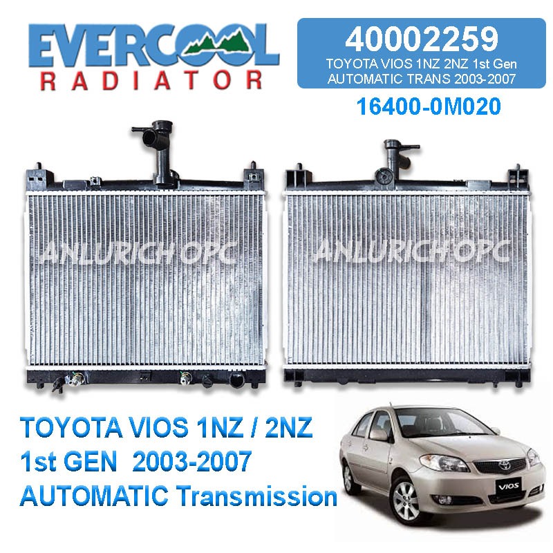 Radiator for Toyota Vios 1.3/ 1.5 Automatic Transmission 2003-2007 ...