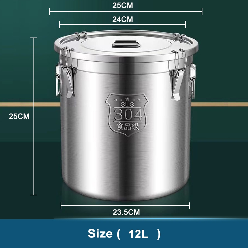 Household insect-proof rice bucket 304 stainless steel storage Soup ...