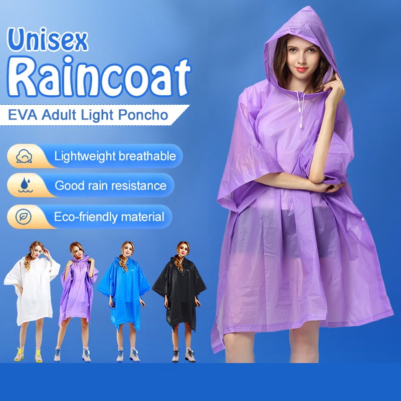 Cape Raincoat For Adult Unisex Waterproof Poncho Raincoat Hooded Rain ...