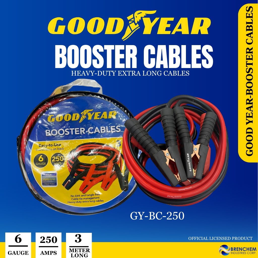 Goodyear Booster Cables 250AMP Heavy-Duty Extra Long Cables free Cable ...