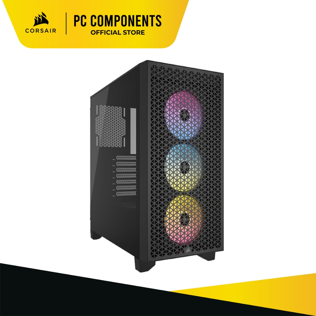 CORSAIR 3000D RGB AIRFLOW Mid-Tower PC Case including three pre-fitted ...