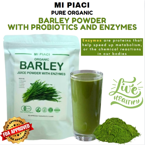 Mi Piaci Organic Barley Juice Powder with Probiotics and Enzymes 200 ...