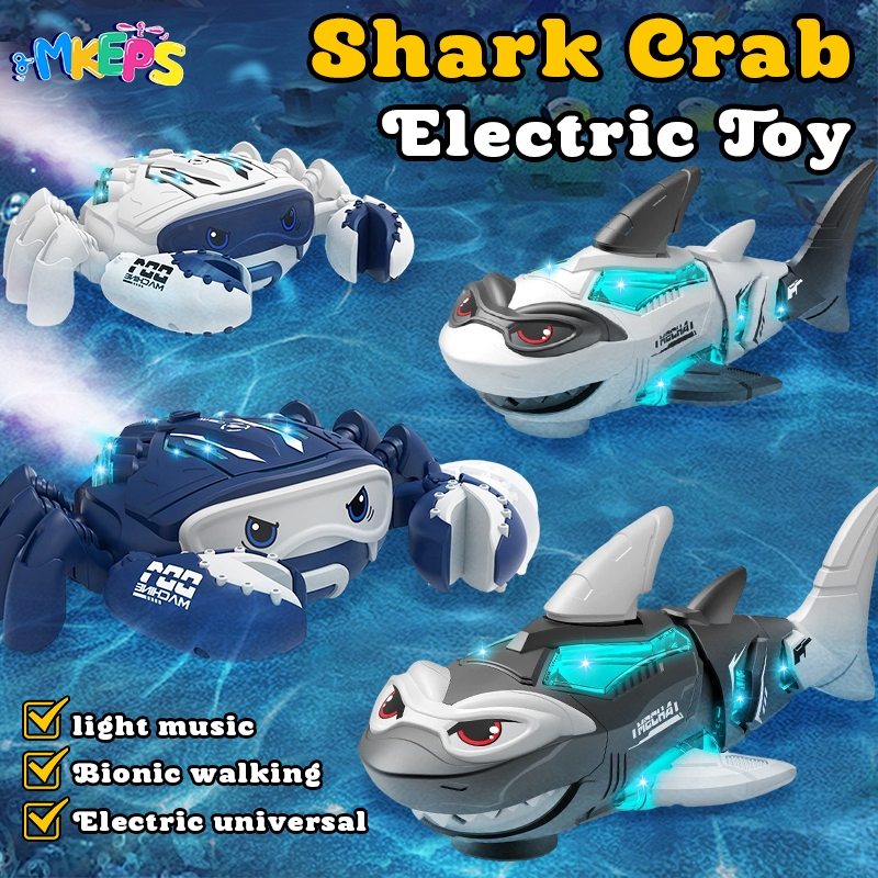 Crab Shark toys for kids with Music Mist LED Light Up Walking Dancing ...