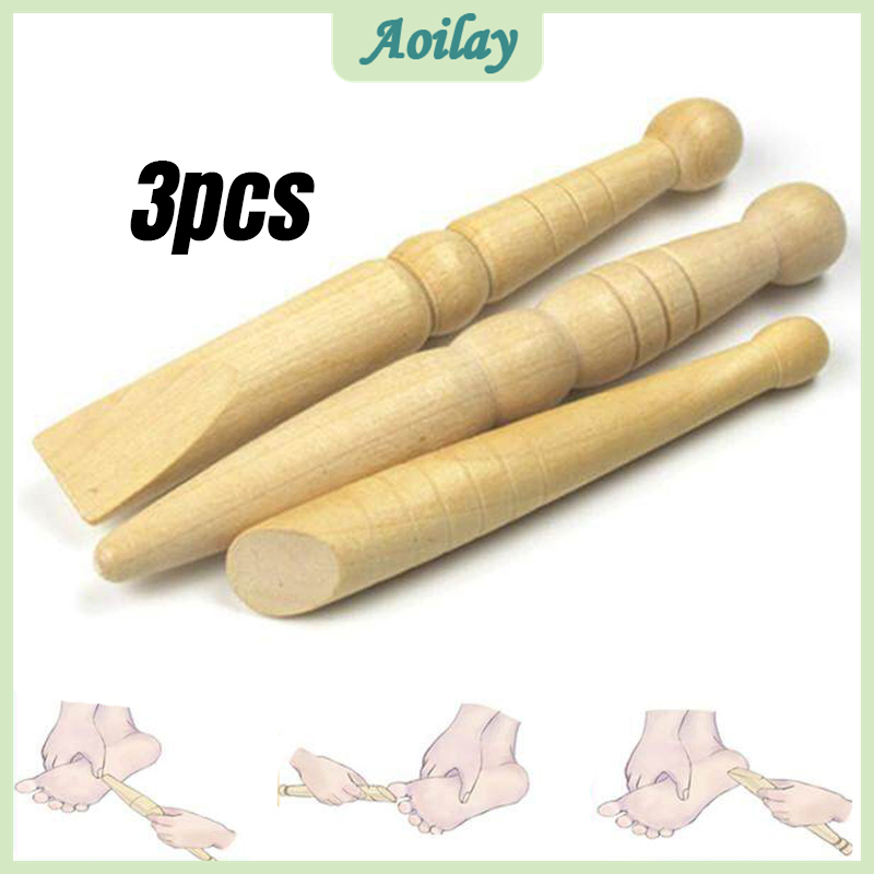3pcs Set Foot Massage Stick Muscle Relaxing Wooden Foot Massager Foot Acupuncture Stick | Shopee ...