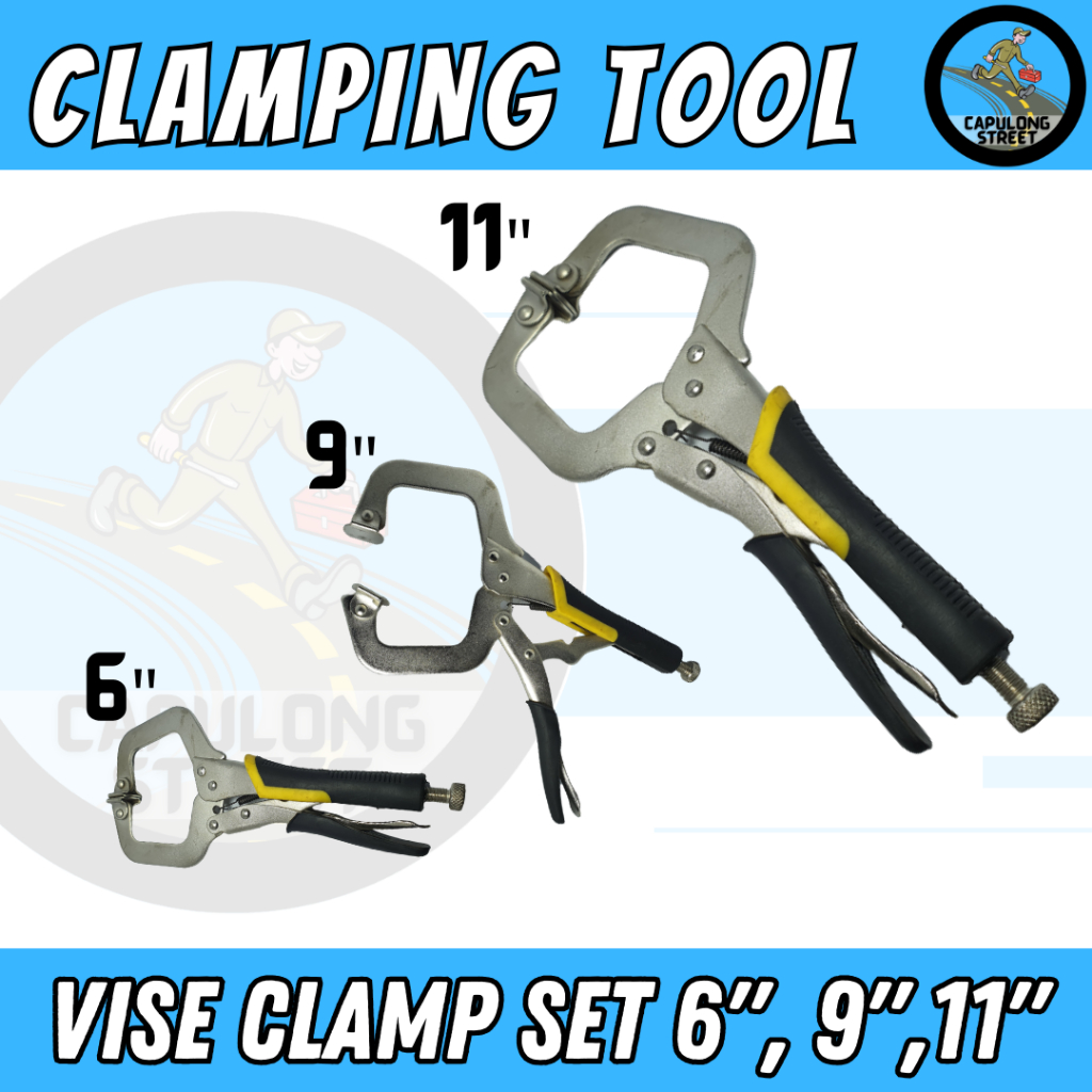 Capulong Vise Clamp Set 6",9",11" Clamp Vise Grip C-Clamp Locking Plier ...