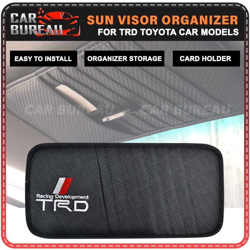 TRD TOYOTA Car Sun Visor Organizer Car Accessories Interior Organizer ...