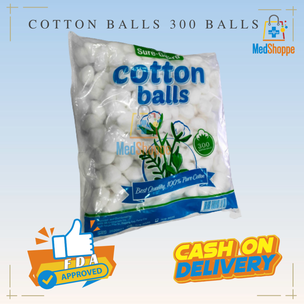SURE-GUARD COTTON BALLS 300BALLS | Shopee Philippines