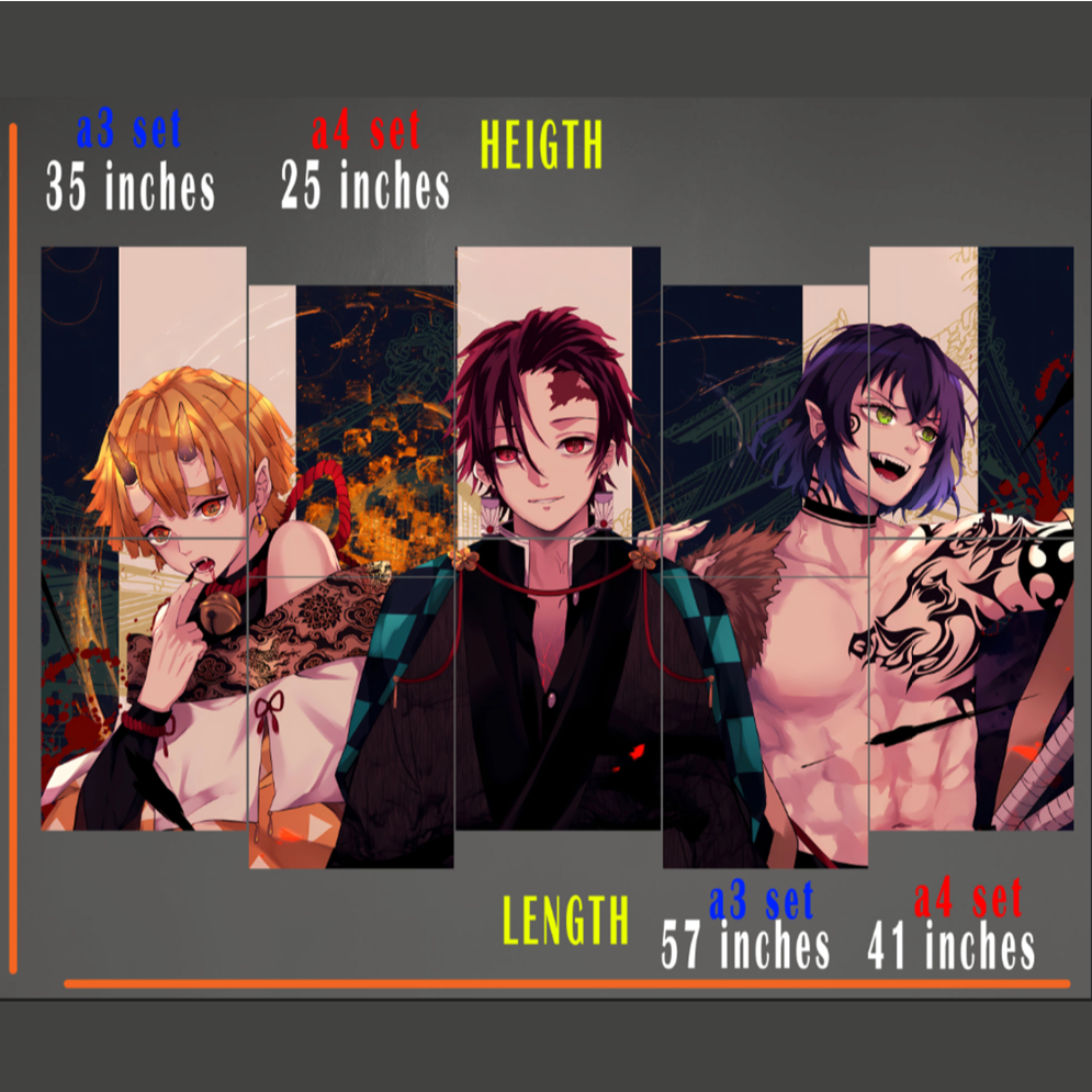 Demon Slayer Puzzle Poster A3 and A4 size - Not Sticker | Shopee ...