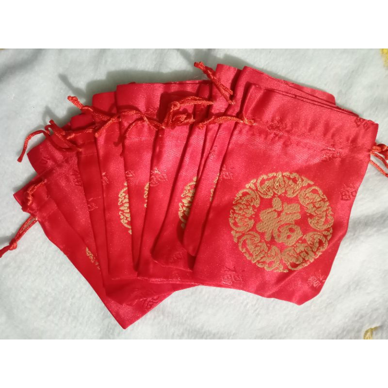(10Pcs )Red Pouch Jewelry Pouch Gift Bag Lucky Bag Money Bag Lucky ...