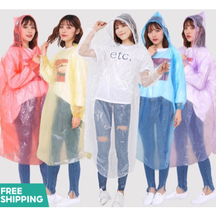 Rich Disposable Plastic Reusable Poncho Raincoat Kapote Ultra Light ...