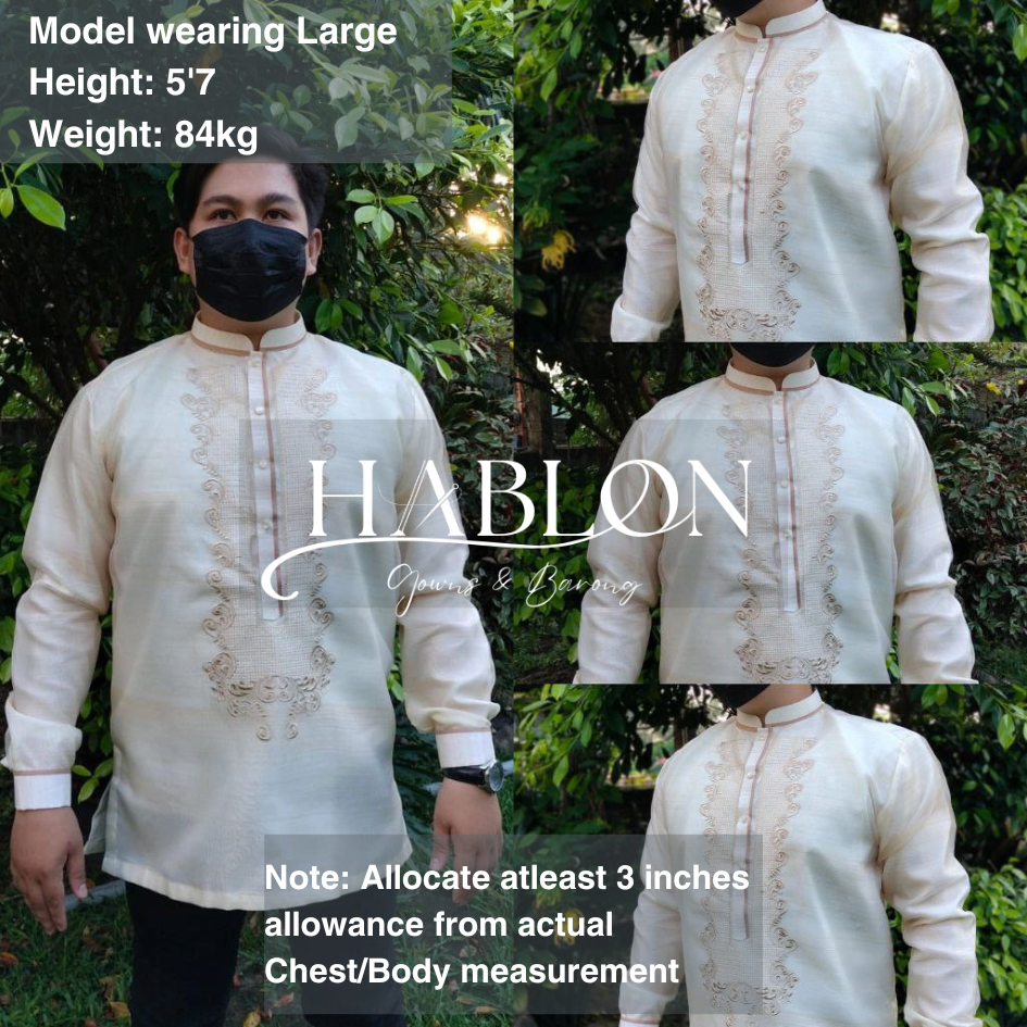 HABLON Modern Barong Tagalog Men Graduation Wedding Attire Single ...