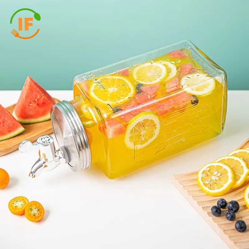 3l glass jar with faucet party juice container for palamig wine barrel ...