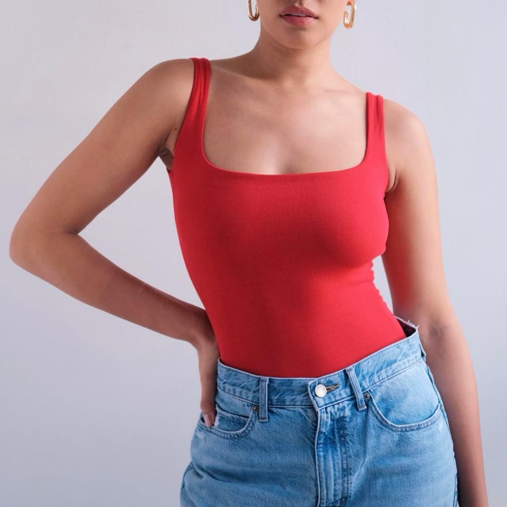 Mera Arya Tank Top Slim-fitting Womenswear Soft Tee Cotton Plain Basic ...