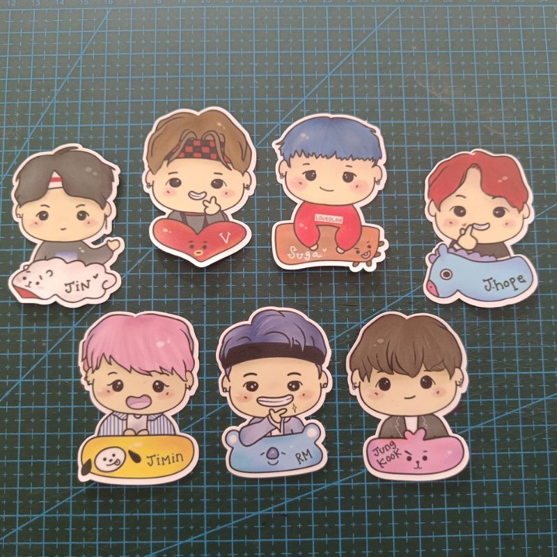 7 pcs BTS Sticker pack laminated vinyl sticker decal | Shopee Philippines