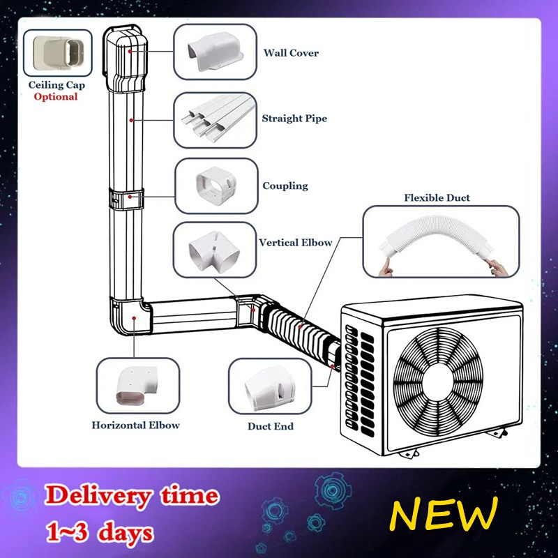 3"x2.5" - PVC Copper Pipe Cladding/Molding Set for Aircon Good for 1hp ...