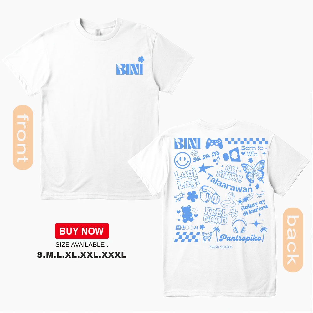 BINI performance fan support T-shirt, fashionable design cotton T-shirt ...