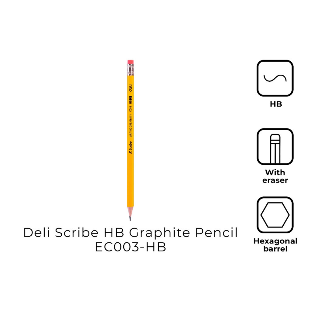Deli Scribe HB Graphite Pencil EC003-HB | Shopee Philippines