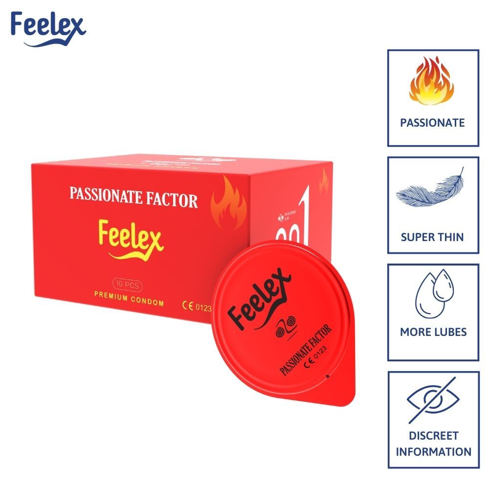 Feelex Passionate Factor Men's Extra Lubricating, Thin Condom for hot ...