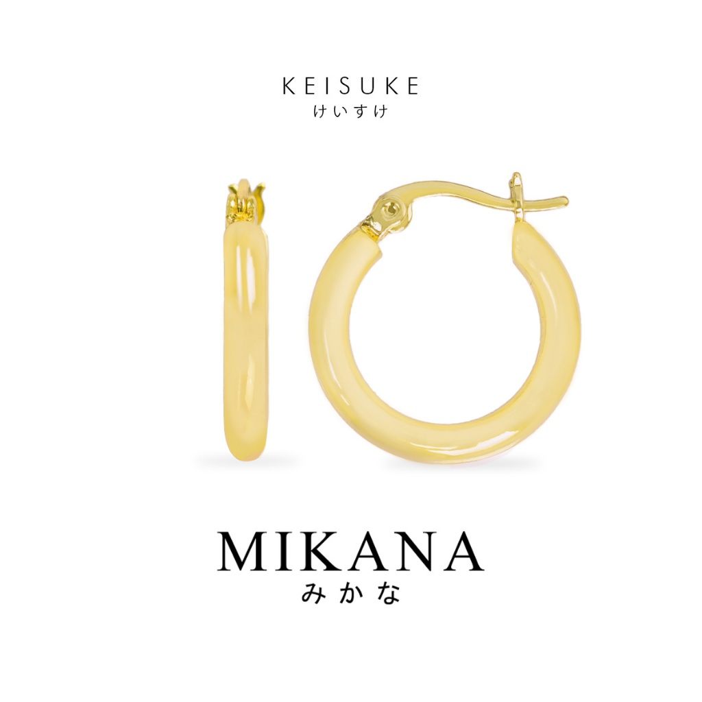 Mikana 14k Gold Plated Keisuke Hoop Earrings for women accessories ...
