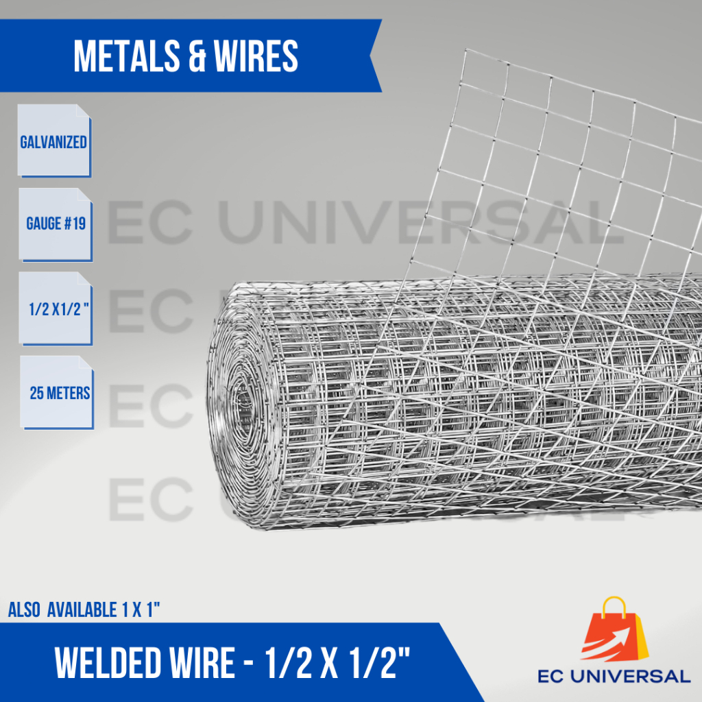 Welded Wire Mesh 3 & 4ft x 25 meters (1/2X1/2" Hole & 1x1" Hole) | EC ...
