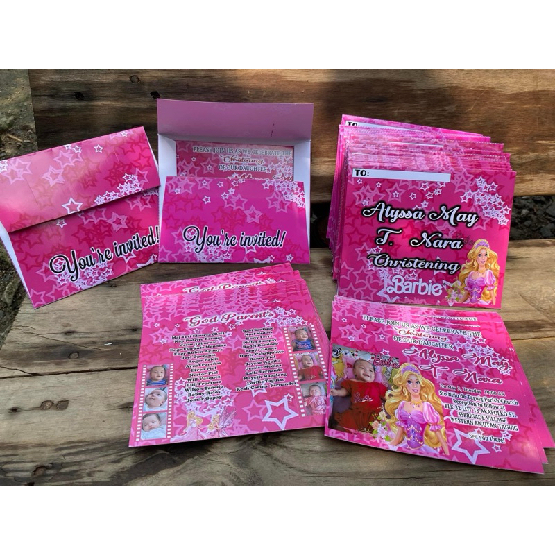 Invitation with Printed Envelope | Christening | Birthday | Debut ...