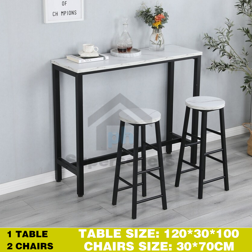 Bar Table And Chair Combination Mini Bar Table + 2 Chairs Set | Shopee ...