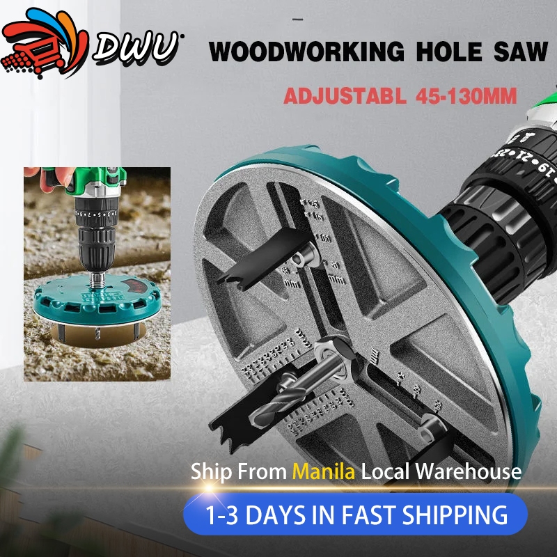 Adjustable Hole Saw Diameter 45mm-130mm Adjustable Woodworking Cutting ...