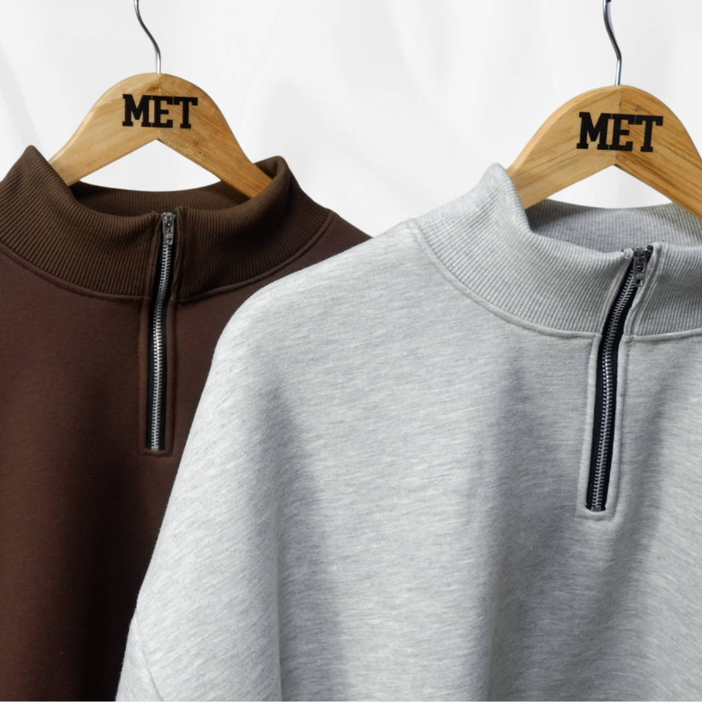 QUARTER ZIP | Sweatshirt | Terry Fleece | Shopee Philippines