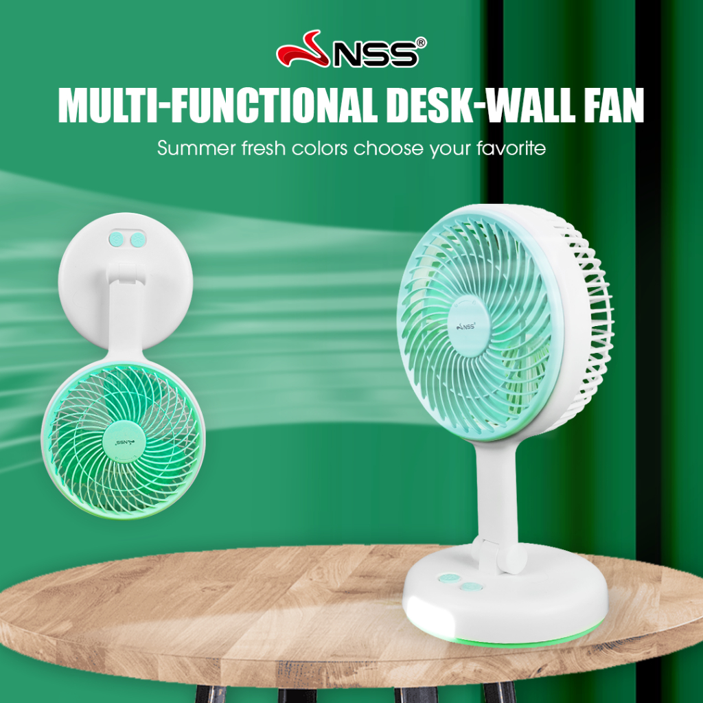 NSS desk portable fan electric rechargeble mini desktop fan foldable ...