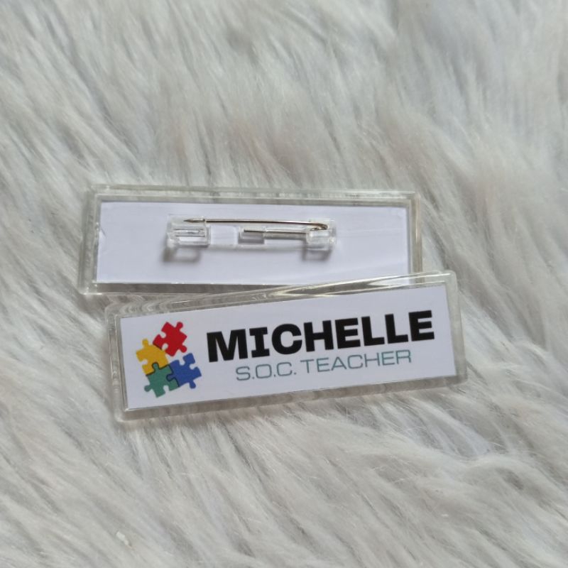 Photo Insert Acrylic Nameplate with Pin 10pcs | Shopee Philippines