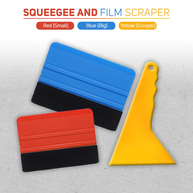Squeegee For Car Sticker Blue | Red & Small Triangular Scraper For Car ...
